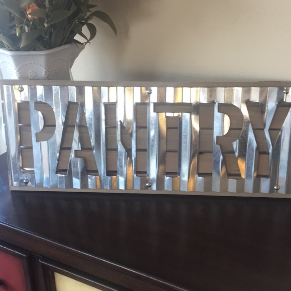 Wall Decor | Galvanized Metal Rustic Wood Pantry Wall Sign | Poshmark